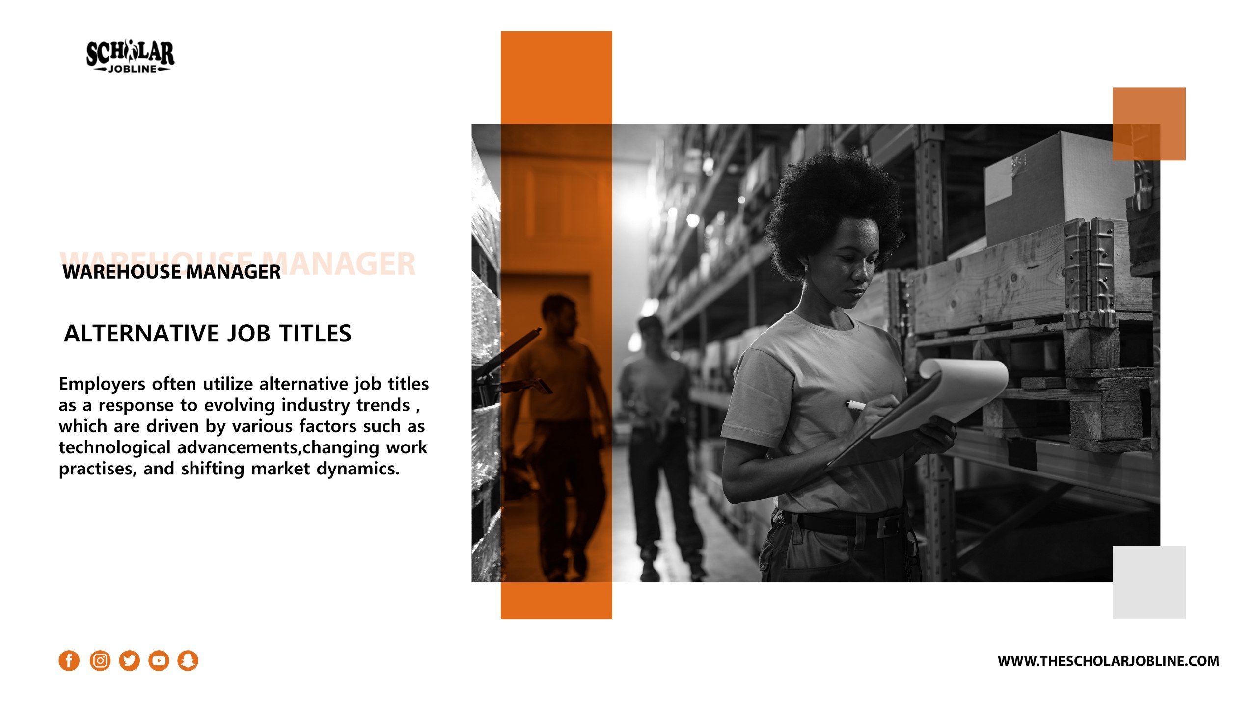 Alternative titles for a warehouse manager. - The Scholar Jobline